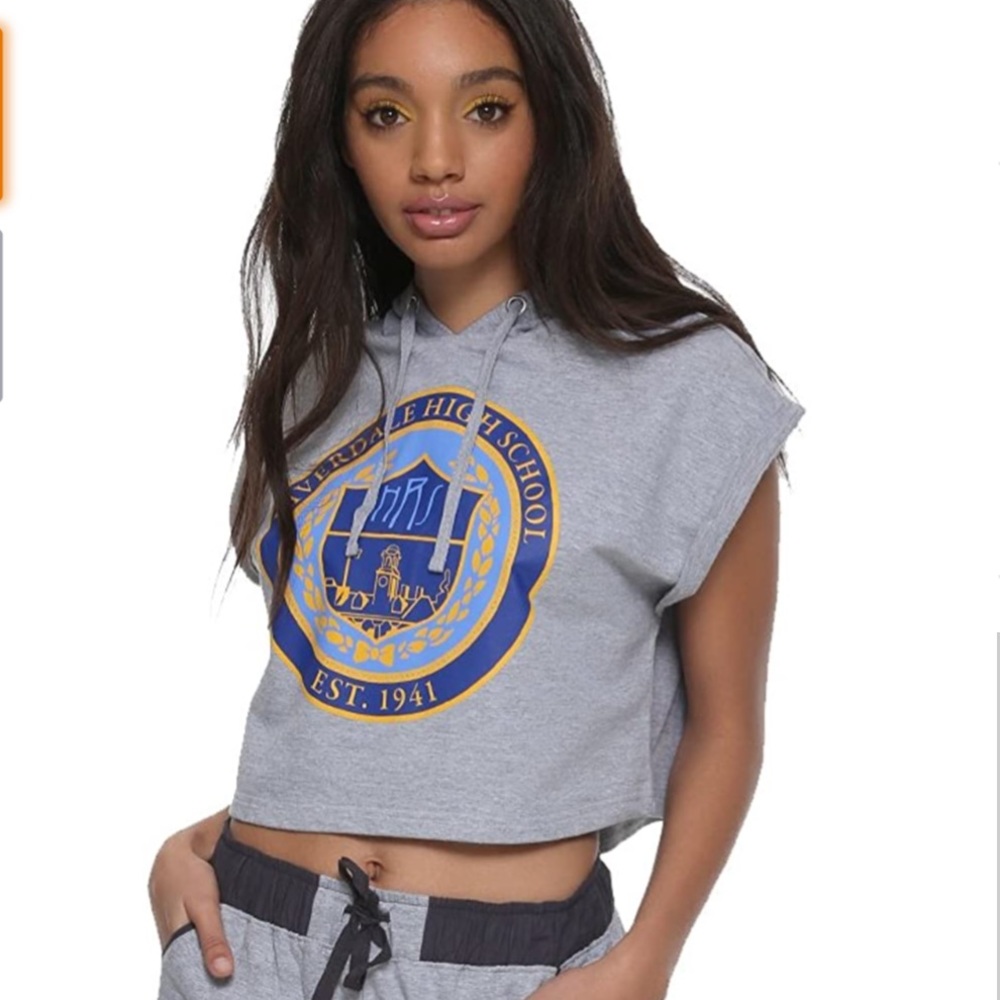 Riverdale High School Cropped Muscle Sweatshirt - Gem